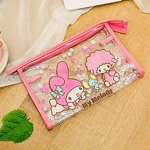 Kerr's Choice Kawaii Toiletry Bag M-elody Cosmetic Bag Kawaii Waterproof Makeup Bag Travel Storage Bag Gift for Girls Women