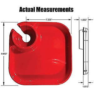 Great Plate Reusable Plastic Plates for Parties with Built-In Cup Holder - Set of 6 Party Plates and Cups for Kids or Adults for Tailgating BBQ Camping Picnics (Red, White and Green, Square)