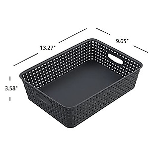 Vcansay Plastic Storage Basket Tray, 4 Packs