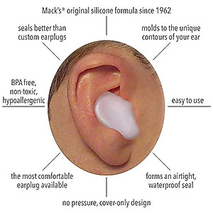 Mack's Pillow Soft Silicone Earplugs - 6 Pair (Pack of 8), Value Pack – The Original Moldable Silicone Putty Ear Plugs for Sleeping, Snoring, Swimming, Travel, Concerts and Studying