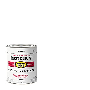 Rust-Oleum 7791502 Protective Enamel Paint Stops Rust, 32-Ounce, White Satin Finish