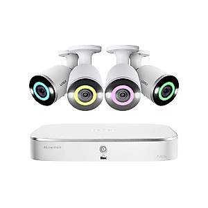 Lorex Fusion 4K 16-Channel (8 Wired and 8 Wi-Fi) 2TB Wired NVR System with 4 Bullet Cameras Featuring Smart Security Lighting