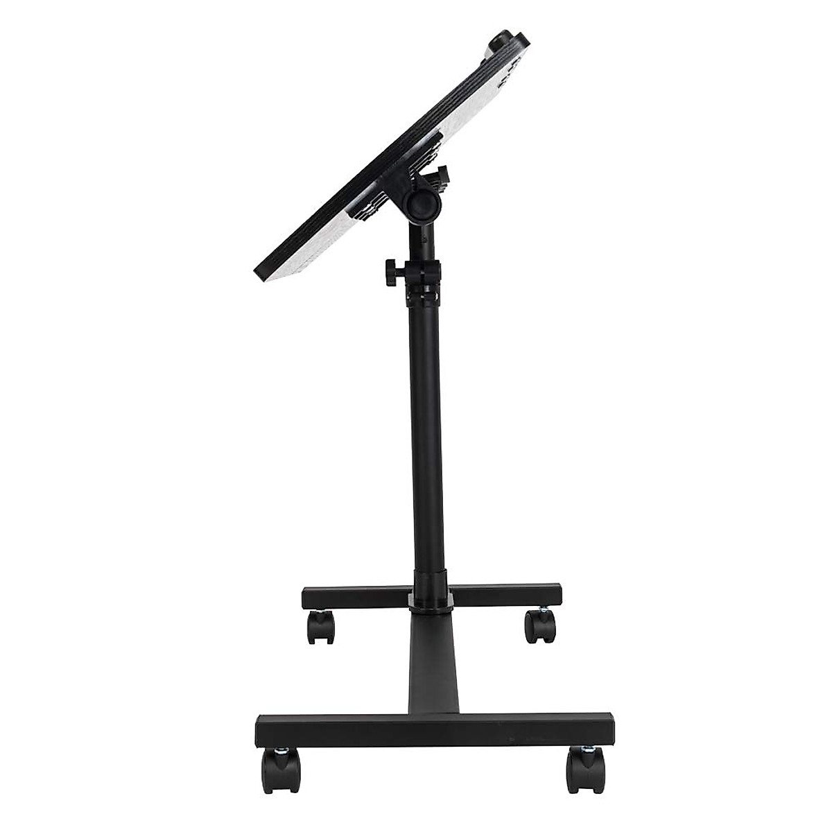 Black Mobile Standing Desk, Adjustable Rolling Desk, Portable Laptop Desk with Wheels, Overbed Bedside Table Laptop Table for Couch,Overbed End Table,Ver Bed Table with Wheels Adjustable 59x34x97CM