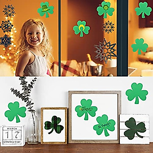 144 Pcs Shamrock Cutouts Paper Shamrocks Large Shamrock Shapes Paper Shamrock Shape Die Cuts for St Patricks Day Party Craft, Kid's School Craft Projects, Bulletin Board Decor, Green