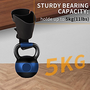 3 in 1 Desk Cup Holder - Organize Your Space with Headphone Hanger, Pen Holder, and Anti-Spill Cup Holder. Ideal for Water Bottles, Wheelchairs, Workstations, and Gaming Desk Accessories. (Black)