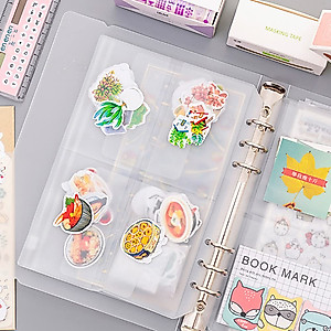 Arbuya Cutting Dies Storage Binders Stencil Storage Folders Scrapbooking Cutting Die Organizer Sticker Storage Transparent Bags (Folder Including 10pages)