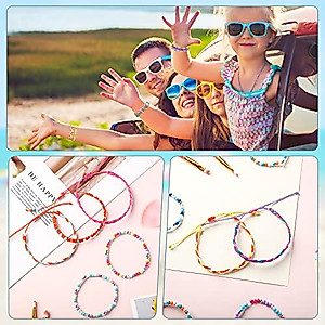 Yaomiao 36 Pieces Friendship Bracelets Braided Bead Bracelets Stackable String Woven Bracelets Stretch Waterproof Adjustable Bracelet String for Women Teen Girls