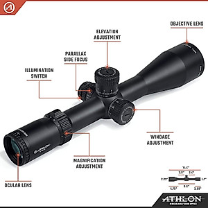 Athlon Optics 214113: Helos BTR Gen2 6-24X56 Riflescope Aplr6 Ffp Ir Moa Reticle