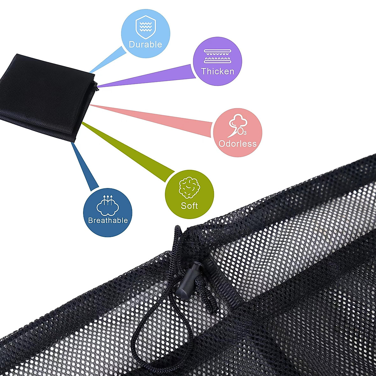 2 Pack Large Mesh Laundry Bag, Heavy Duty Mesh Laundry Bags Drawstring Lockable, 27×36inch Black Laundry Hamper Liner, Machine Washable, for Ball Storage, Travel, Toys, Sports Factories, Dorms