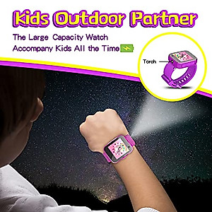Yehtta Kids Smart Watch Toys for 4-10 Year Old Girl Toddler Watch Purple Multi Functional Watch for Kids with Selfie-cam Birthday Gifts for 4-10 Year Old Girl Touch Screen Rechargeable Watch