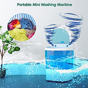 Renatone EP24895 5.5lbs Mini Washing Machine w/Spin Dryer, Transparent