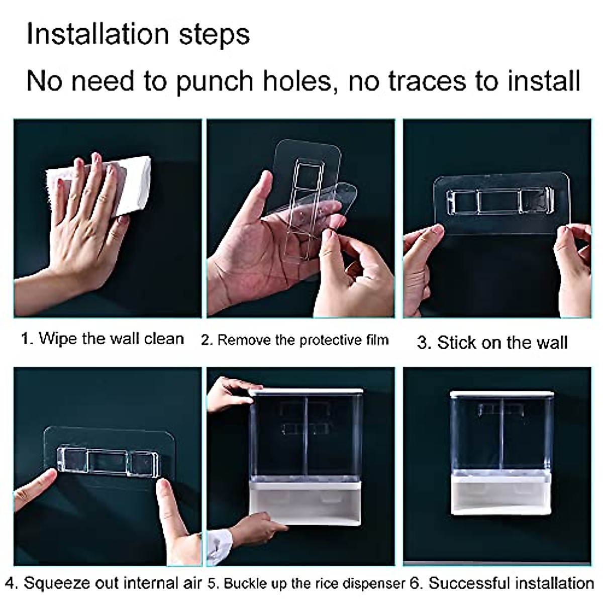 Rice Dispenser,Cereal Dispenser,Dry Food Dispenser, Rice Storage Container,Laundry room storage,Capacity Of 0.79 Gal, Suitable For Rice, Red Rice, Black Rice, Beans, Washing Powder And Dog And Cat Food