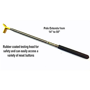 Tess Safety Pole -Smoke Detector and Emergency Exit- Extendable Pole Tester- Allows Easy Excess and Monitoring for Life Safety Products -Spellbound