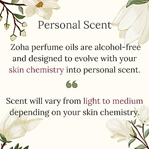 Zoha, Patchouli Bloom Perfume for Women and Men, Alcohol-Free Hypoallergenic Vegan Fragrance Oil Roll-On