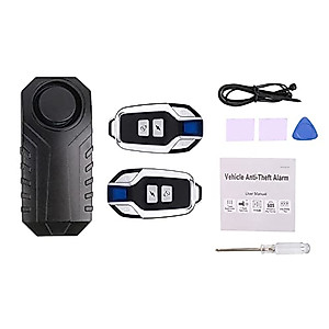 Mengshen Anti-Theft Motorcycle Bike Alarm, Bicycle Security Alarm Vibration Motion Sensor Waterproof 110dB (2 Remote Control Included)