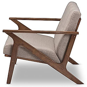 Baxton Studio Bianca Tufted Loveseat in Light Gray and Walnut Brown