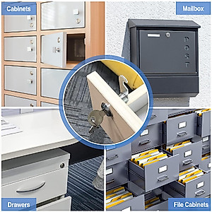 Cylinnda Cabinet Locks with Keys, 1-1/2" Long Cam Locks keyed Alike, Cabinet Cam Lock Set for Cabinets RV Storage Locks Tool Box Lock Thick Drawer, Zinc Alloy (2 Pack, 1-1/2 Inch)
