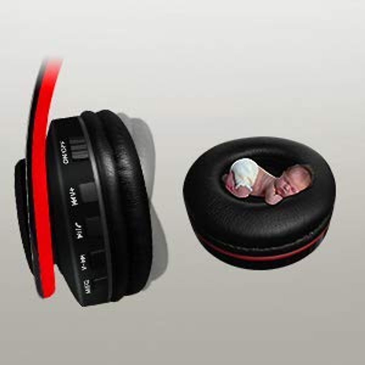Wireless Headset with Mic, Foldable Bluetooth Headphone with 3.5mm Audio Jack, Built-in Noise Cancelling Microphone, Support for Plug-in Card, for PC, Phone(Black)