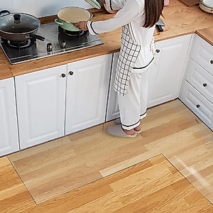 Floor Mat for Entrance/Office Chair, Transparent PVC Plastic Non-Skid Waterproof Floor Protector Pads, Pets Stairs Low-Pile Carpet Protector, 70 90 110 130 150 Inch Wide (Size : 70cmX70cm/28 X28)