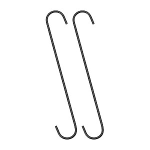 uxcell S Hanging Hooks, 12inch/300mm Extra Long Steel Hanger, Indoor Outdoor Uses for Garden, Bathroom, Closet, Workshop, Kitchen, Black, 2Pcs
