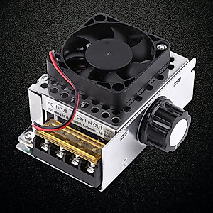 SCR Electric Voltage Regulator Dimmer Temperature Controller Motor Speed Controlling Module Board With Cooling Fan (110V AC 4000W )