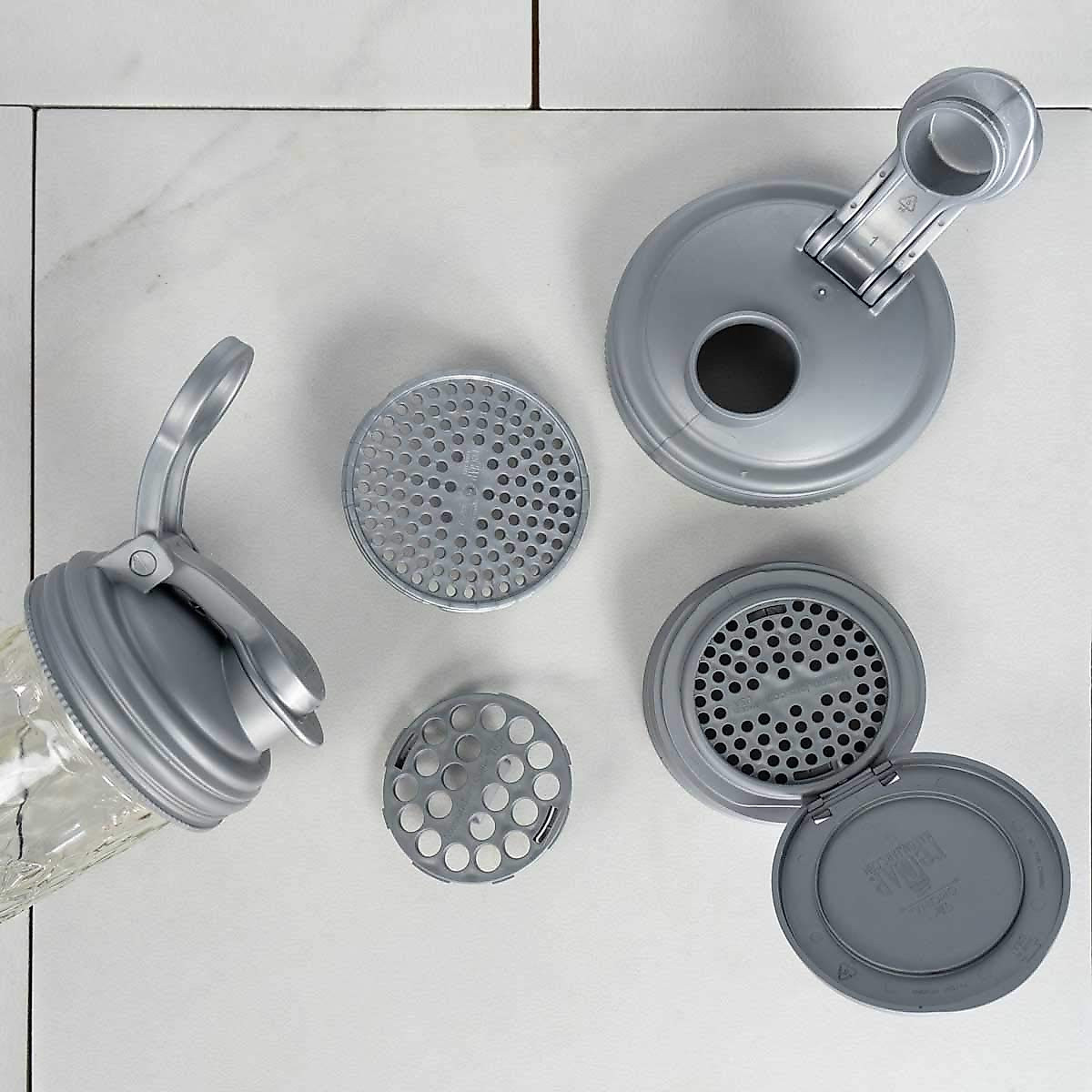 reCAP Mason Jar Lids 6 Piece Starter Set | Made in the USA | Leak-proof | No-break material