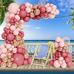 Dusty pink balloon arch kit, Rose Gold Balloon Arch Kit With 18inch 12inch 5inch Dusty Rose, Pastel Pink, Rose Gold Balloons For Baby Shower, Bridal, Engagement, Wedding Birthday Decorations