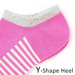 COTTON DAY Kids Girls Fashion Low Cut Ankle Shorty Socks 6-8 Years (Size 8 Flowers Stripes)