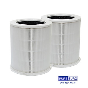 PUREBURG Replacement Filter Compatible with Dr.J AP401 AP402 & GCZ AP402 Air Purifiers,2-Pack H13 HEPA 4-Stage Filtration Activated Carbon 2-in-1 Air Clean Dust VOCs Odor