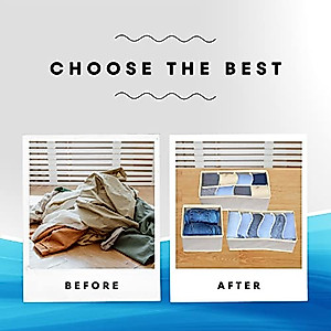 Ecomm Pros, 10 Pack Fabric Drawer Dividers Dresser Organizer, 92 Cell Underwear Organizer, Sock and Bra Organizer- Perfect Drawer Organizers for Clothing, Baby Clothes Nursery Drawer Organizer Storage