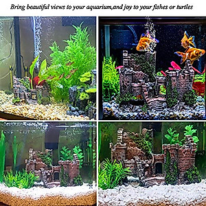 fazhongfa Aquarium Castle Air Bubbler Fish Tank Decorations for Betta Fish Ornament Small and Medium Fish Accessories Decor Betta House Toys (Air Pump is Not Include)