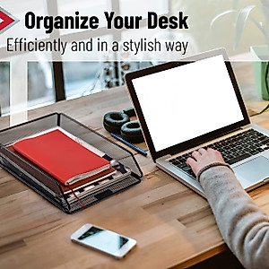Mr. Pen Mesh Desk Organizer - Single Tray with Letter Tray, File Holder for Desk Paper Management