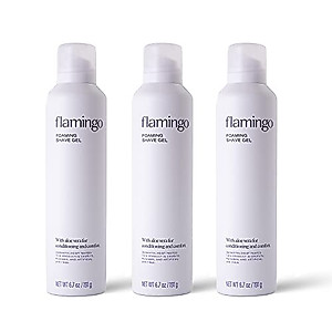 FLAMINGO Women's Foaming Shaving Gel with Aloe Vera, 6.7oz - 3ct