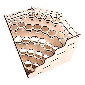 Tongina DIY Wood Paint Bottle Rack Modular Organizer Stand - Wood, 90 Deg 24 Holes