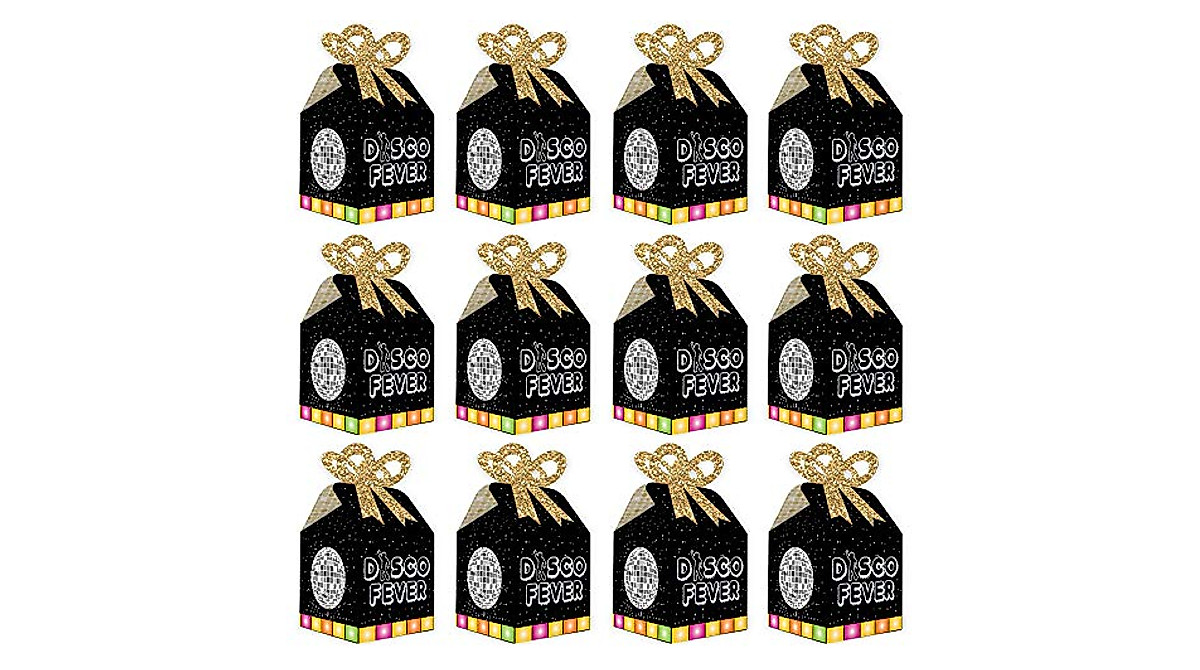 70’s Disco Favor Boxes - Set of 12 Retro Party Gift Boxes