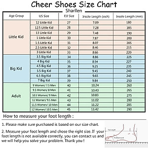 sharllen Youth Girls Cheerleading Shoes Athletic Training Sports Cheer Shoes for Kids and Adults Breathable Walking Sneakers White-45
