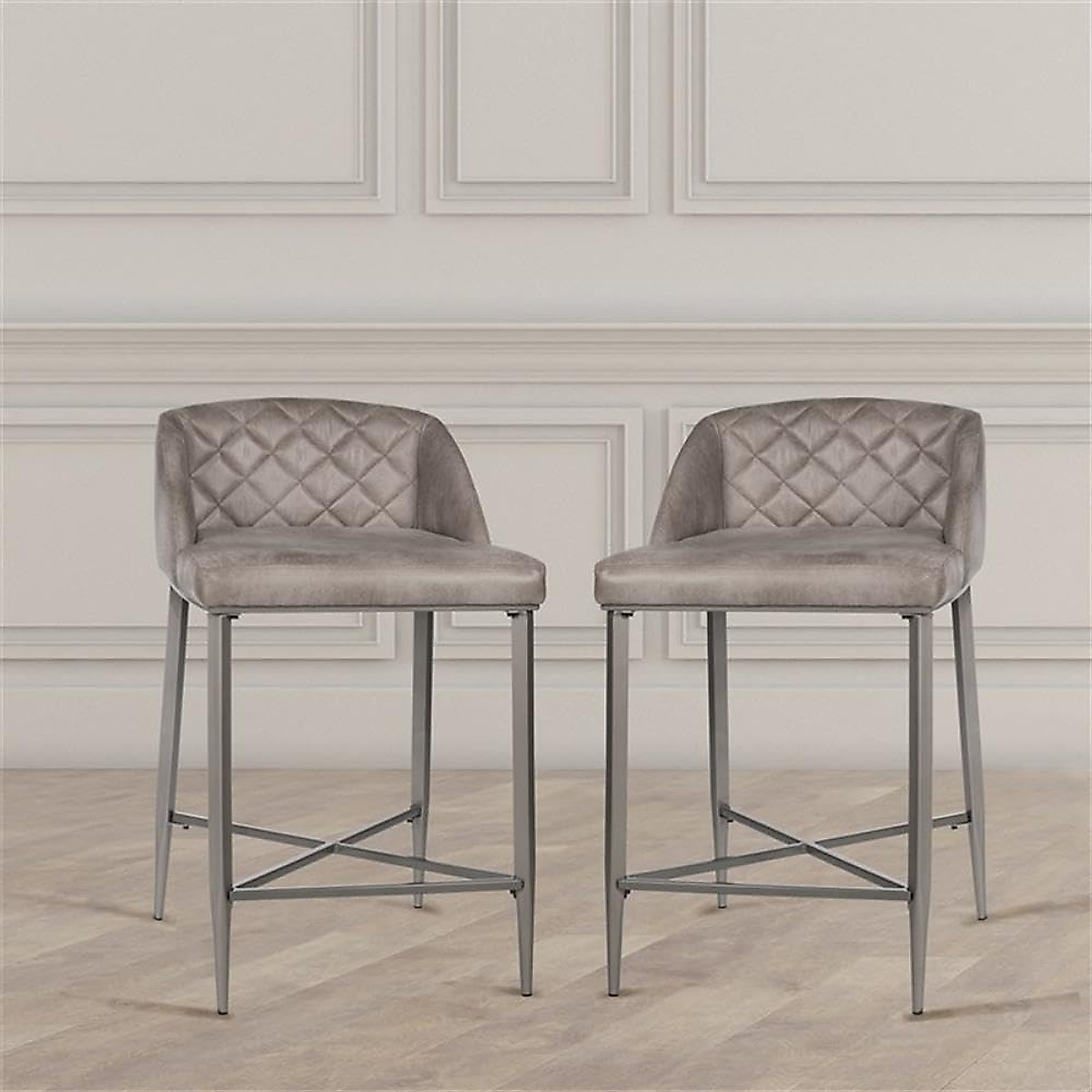 Hillsdale Furniture Phoenix Counter Height Stool (Set of 2), Gray