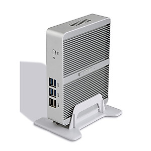 KINGDEL Mini Computer, Fanless Nettop with Celeron N3150/J3160/J4125 Quad Core 2.08GHz CPU, 4GB RAM 256GB SSD, 2*LAN, 2*HD, 4*USB 3.0