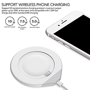 Coffee Warmer, Desk Self Heated Cup & Lid Set with Wireless Charging, Smart Recognition, for Keep Tea Coffee Milk Hot, Auto Shut Off, Waterproof Panel, for Office Home Desk(White)