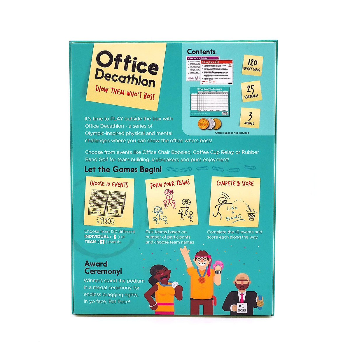 Office Decathlon Game by Gray Matters Games, Office Game for Coworkers, Olympic-Inspired Team Building Game for Work with Fun Ice Breaker Activities