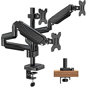 MOUNT PRO Triple Monitor Mount, 3 Monitor Desk Arm fits Three Max 27" LCD Computer Screens, up to 19.8lbs Each, Premium Gas Spring Monitor Stand with Tilt Swivel Rotation, Vesa Mount 75x75,100x100