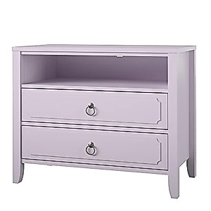 Novogratz Her Majesty 2 Drawer Nightstand, Lavender