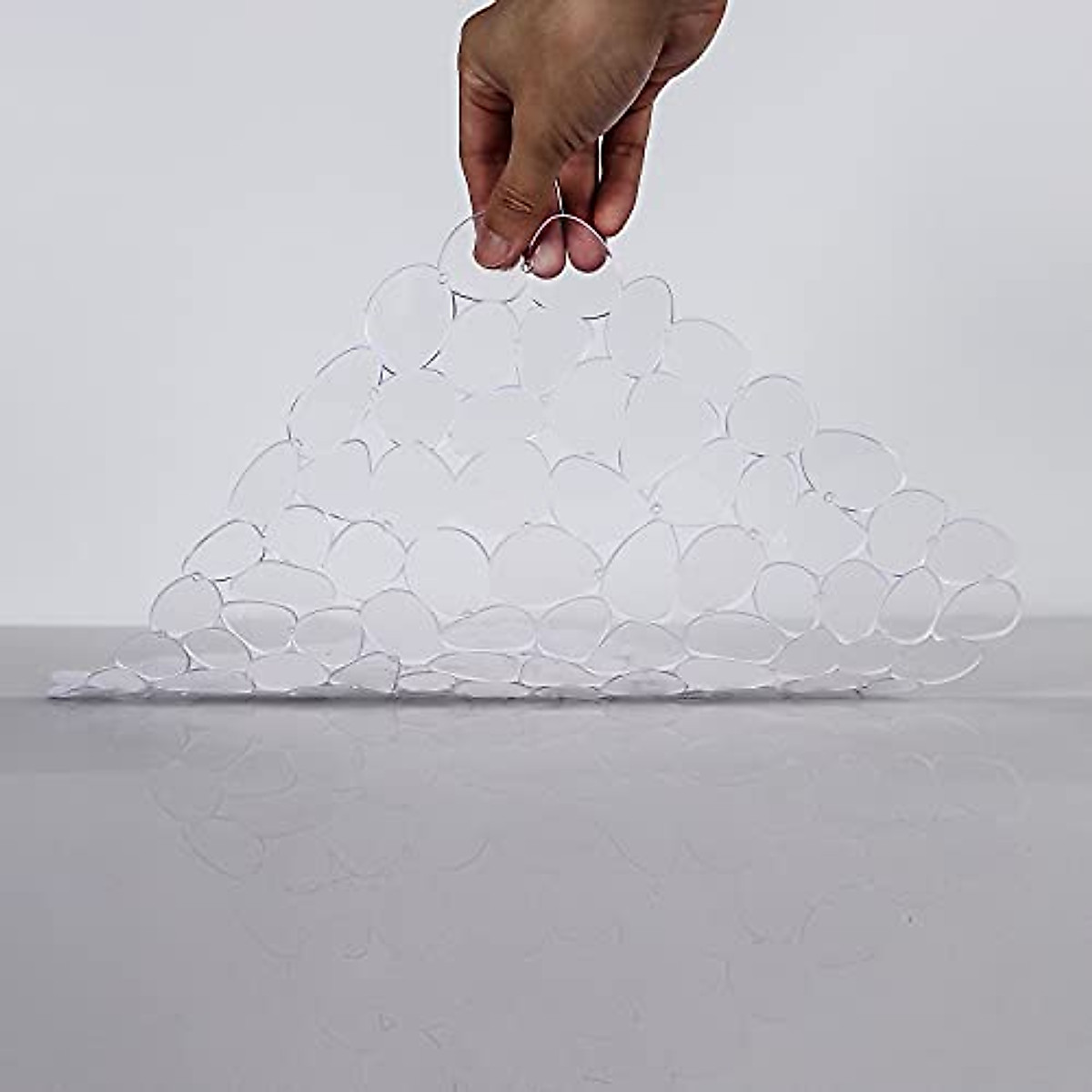 Qulable kitchen Sink Mat For stainless steel/ceramic sinks. Clear PVC Eco-friendly Sink Mat, adjustable, fast draining, pebble design, (2 pack， Clear)