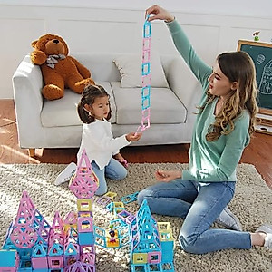 MAGBLOCK Magnetic Building Blocks Set, Upgraded Magnetic Tiles Toys for 3 4 5 6 7 8+ Year Old Girls, 103pcs Magnet Toys for Toddlers Boys and Girls 3-5