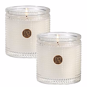 Aromatique Smell of Spring Set of 2 Textured Glass Scented Jar Candle