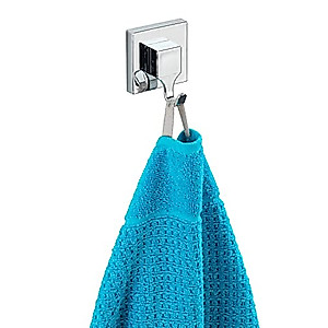 Wenko Set of 2 Towel Hooks, Coat Hooks, Acrylonitrile Butadiene Styrene (ABS), Chrome, 6 x 7 x 5 cm