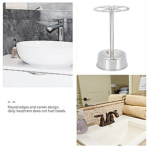 Divided Toothbrush Toothpaste Holder Stand: Stainless Steel Toothbrush Razor Organizer Makeup Brush Holder for Bathroom Vanity Countertop