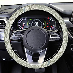William Morris Larkspur Floral Pattern Carbon fiber steering wheel 3D sticker inner wheel button decorative cover trim