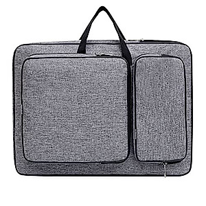8K Waterproof Artist Portfolio Case Art Portfolio Carry Case Bag Drawing Painting Sketching Boards Bag Adjustable Artist Shoulder Bag with Zipper and Handles Art Supplies Storage Bag