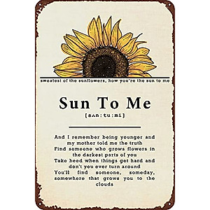 Charcasus Metal Tin Sign Zach Sun To Me Lyrics Bryan Wall Art Prints Retro Look Decoration Poster Home Room Bar Pub Decor 8x12 Inch
